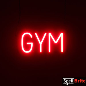LED GYM Sign in Red, Neon Sign Appearance with LED Lights