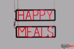 HAPPY MEALS LED Sign in Red, Neon Look