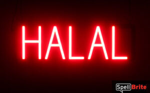 Red LED HALAL Sign, Neon Sign Look with LED Lights