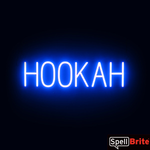 Blue LED HOOKAH Sign, Neon Sign Look with LED Lights