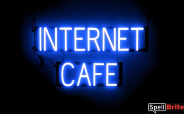 INTERNET CAFE LED Sign in Red, Neon Look