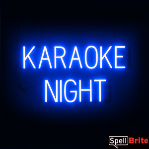 Blue LED KARAOKE NIGHT Sign, Neon Sign Look, LED Lights