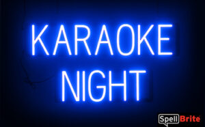 Red LED KARAOKE NIGHT Sign, Neon Sign Look, LED Lights
