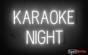 Red LED KARAOKE NIGHT Sign, Neon Sign Look, LED Lights