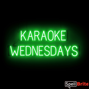 Neon-Like Red LED KARAOKE WEDNESDAYS Sign