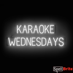 Neon-Like Red LED KARAOKE WEDNESDAYS Sign