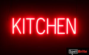 Red LED KITCHEN Sign, Neon Sign Look with LED Lights