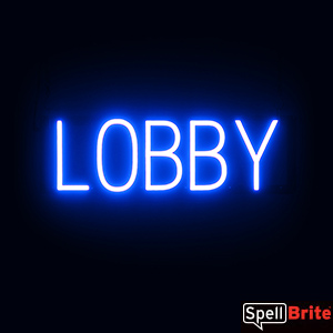 Blue LED LOBBY Sign, Neon Sign Appearance with LED Lights