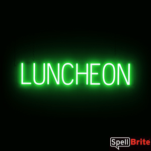 Green LED LUNCHEON Sign, Neon Sign Look with LED Lights