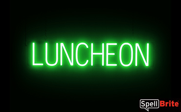 Red LED LUNCHEON Sign, Neon Sign Look with LED Lights