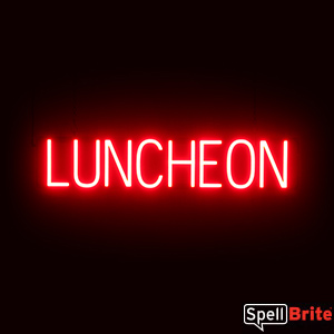 Red LED LUNCHEON Sign, Neon Sign Look with LED Lights