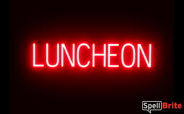Red LED LUNCHEON Sign, Neon Sign Look with LED Lights