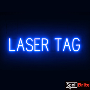 Blue LED LASER TAG Sign, Neon Sign Look with LED Lights