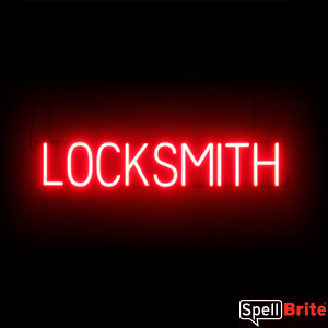 LOCKSMITH Sign | Neon Sign Look, LED Light Source