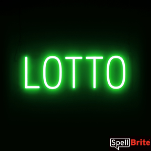 Green LED LOTTO Sign, Neon Sign Look with LED Lights