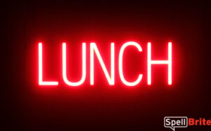 Red LED LUNCH Sign, Neon Sign Look with LED Lights