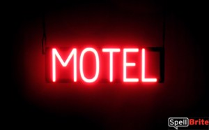 MOTEL LED Sign in Red, Neon Look