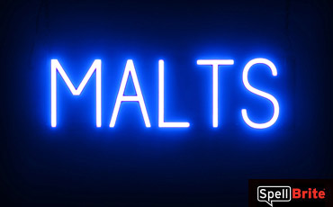 Red LED MALTS Sign, Neon Sign Look with LED Lights