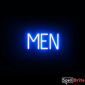 Blue LED MEN Sign, Neon Sign Appearance with LED Lights