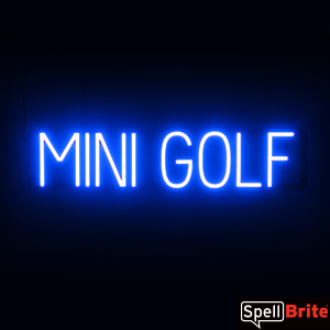 Blue LED MINI GOLF Sign, Neon Sign Look with LED Lights