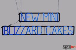 NEW MINI BLIZZARD CAKES LED Sign in Red, Neon Look