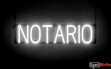 NOTARIO PUBLICO LED Sign in Blue, Neon Look