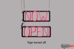 NOW OPEN LED Sign in Red, Neon Look