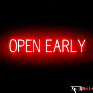 OPEN EARLY LED Sign, in Red, One Row
