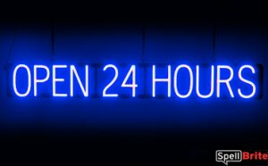 OPEN 24 HOURS LED Sign in Red, One Row