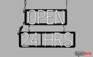 Open 24 Hours Sign | SpellBrite Open 24 Hours Signs, 2 Row