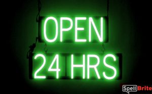 OPEN CRAZY LATE! LED Sign in Red, Neon Look