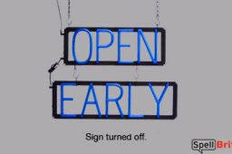 OPEN EARLY LED Sign in Red, Neon Look