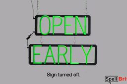 OPEN EARLY LED Sign in Red, Neon Look