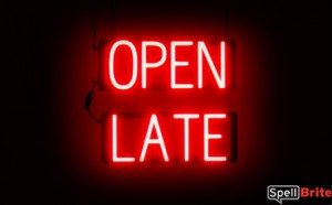 Open Late Sign, 2 Rows with 4 LED Color Choices