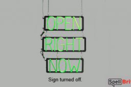 OPEN RIGHT NOW LED Sign in Red, Neon Look