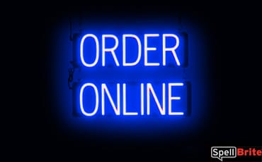 ORDER ONLINE LED Sign in Blue, Neon Look