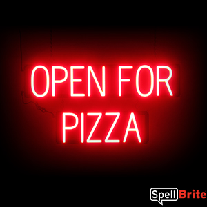 OPEN FOR PIZZA Sign | Neon Sign Look, LED Light Source