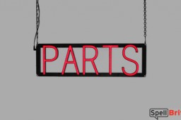 PARTS LED Sign in Red, Neon Look