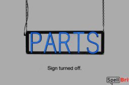 PARTS LED Sign in Red, Neon Look