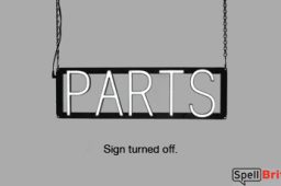 PARTS LED Sign in Red, Neon Look
