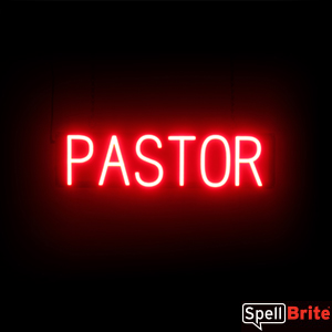 PASTOR Sign | Neon Sign Look, LED Light Source