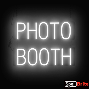 Neon-Like White LED PHOTO BOOTH 2 Row Sign