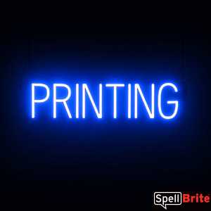 Blue LED PRINTING Sign, Neon Sign Look with LED Lights