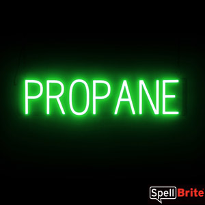 Green LED PROPANE Sign, Neon Sign Look with LED Lights