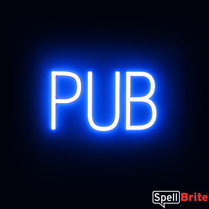 Blue LED PUB Sign, Neon Sign Appearance with LED Lights