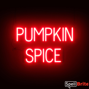 Red LED PUMPKIN SPICE Sign, Neon Sign Look, LED Lights