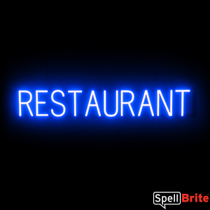 Blue LED RESTAURANT Sign, Neon Sign Look with LED Lights