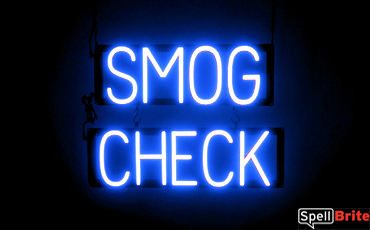 SMOG CHECK LED Sign in Red, Neon Look