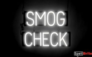 SMOG CHECK LED Sign in Red, Neon Look