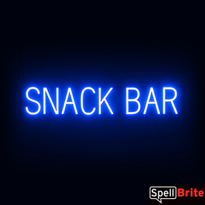 Blue LED SNACK BAR Sign, Neon Sign Look with LED Lights